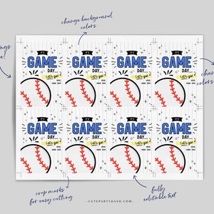 Baseball Game Day Treat Tag INSTANT DOWNLOAD Printable Baseball Good ...