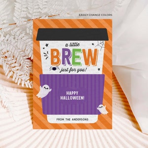Editable Fall Harvest Teacher Halloween Coffee Gift Card Holder ...