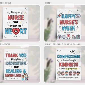 Nurses Week Sign: Editable Appreciation Decor (instant Download) - Etsy