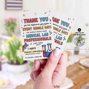 Lab Week Gift Tags Printable INSTANT DOWNLOAD Editable Lab Week ...