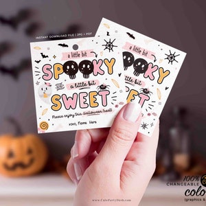 Editable Halloween Spooky & Sweet Gift Tag (digital Download) - Etsy