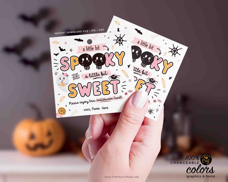 Editable Halloween Spooky & Sweet Gift Tag (digital Download) - Etsy