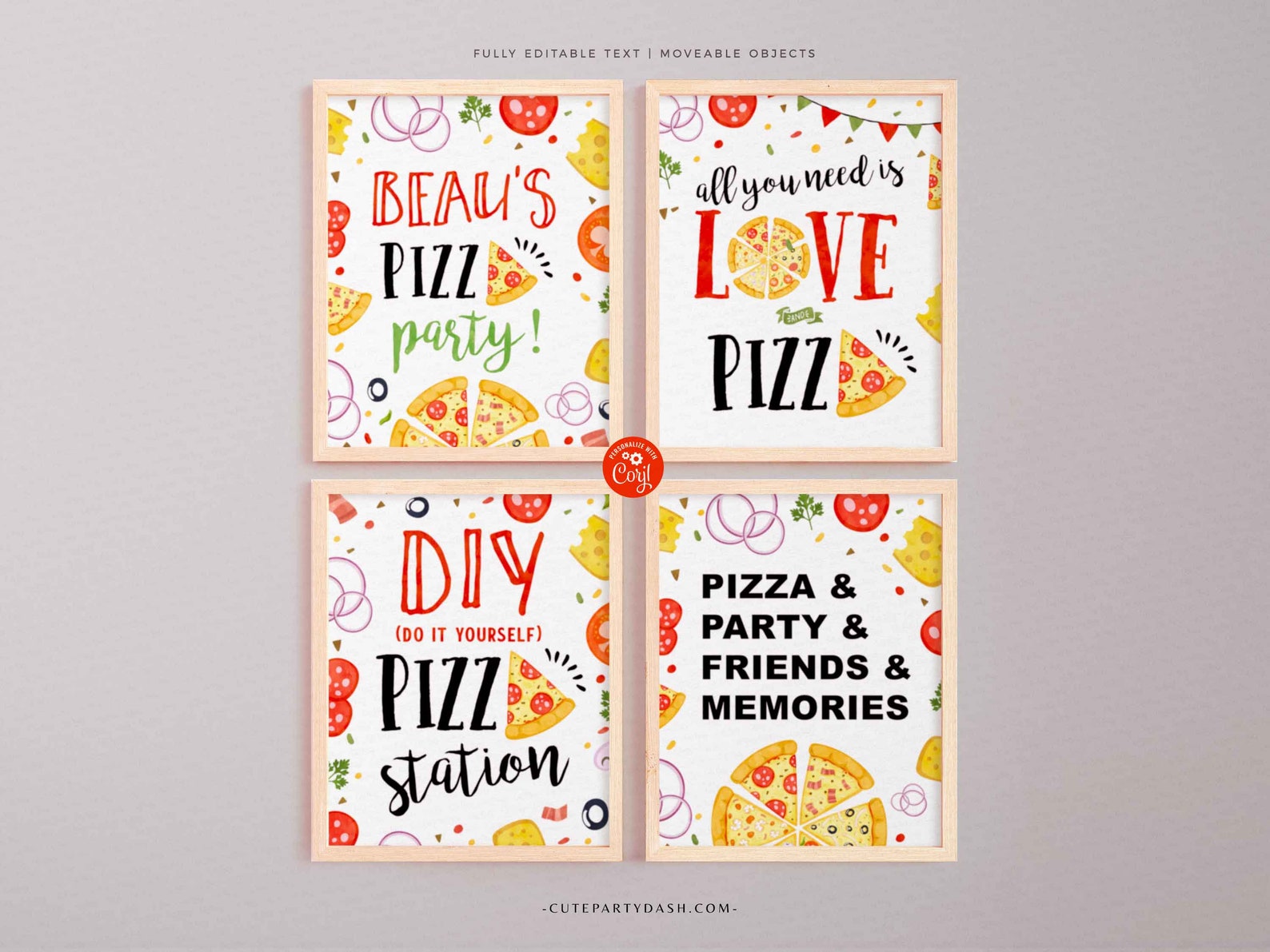 INSTANT DOWNLOAD Pizza Party Thank You Card Printable Pizza - Etsy