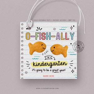 Goldfish Crackers Back to School Gift Tag: Editable Teacher/student ...
