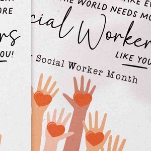 Social Worker's Month Gift Tags Printable INSTANT DOWNLOAD Editable ...