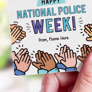 Police Week Gift Tag Printable Police Appreciation Card Editable Police ...