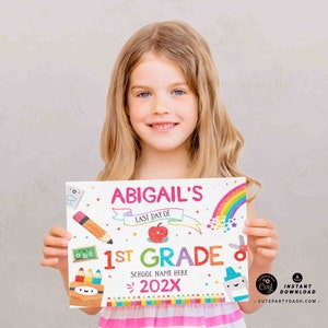 Editable First & Last Day of School Sign Set (instant Download) - Etsy