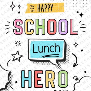 School Lunch Hero Day Appreciation Gift Tag Printable Lunch Hero ...