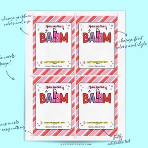 You're the Balm Valentine Gift Tag: Editable Lip Balm Holder (printable ...