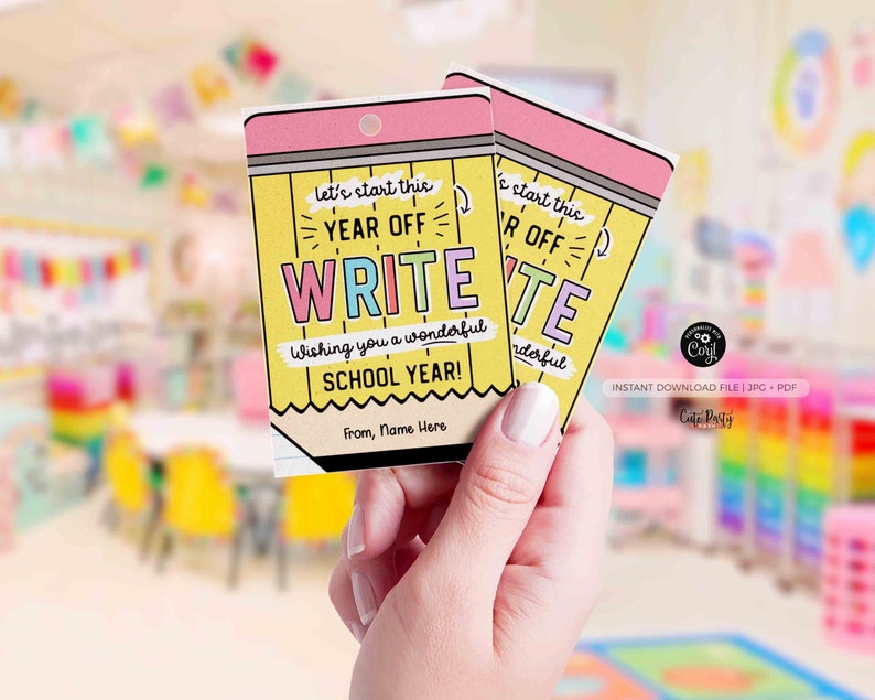 Editable Back to School Gift Tag: Pen Marker Design (instant Download ...