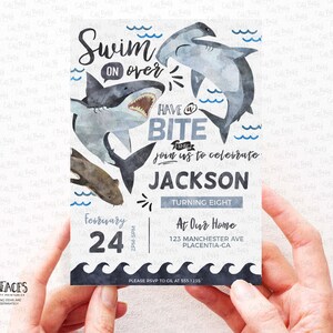 INSTANT DOWNLOAD, Shark Birthday Welcome Sign, Sharks Attack Party Door ...