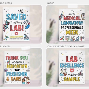 Lab Week Sign Printable INSTANT DOWNLOAD Editable Medical Laboratory ...