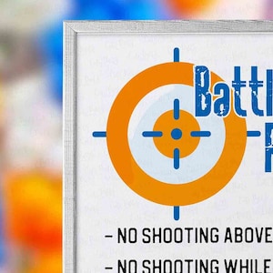 EDITABLE Dart Birthday Party Printable Battle Rules Sign, Dart Gun ...