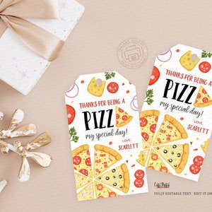 Pizza Party Favor Tags, Editable Printable Pizza Making Birthday Favor ...