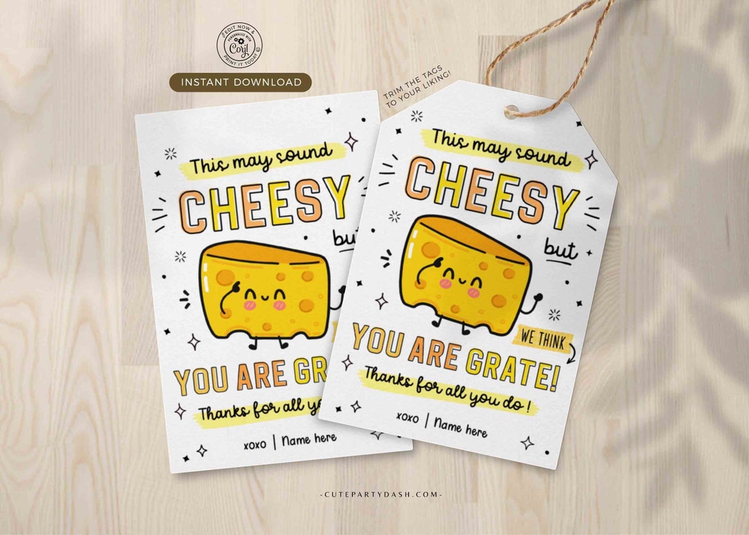 Cheese Cracker Thank You Tag: Teacher Appreciation Snack (instant ...