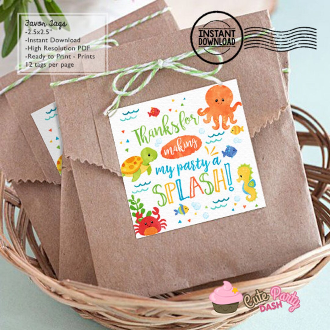INSTANT DOWNLOAD - Under the Sea Favor Tags Under the Sea Favors ...