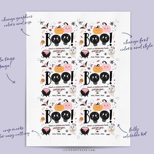 EDITABLE Boo a Treat for You Gift Tag Template Pink Halloween Teacher ...
