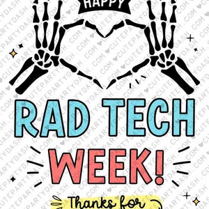 Rad Tech Week Gifts Tag Printable INSTANT DOWNLOAD Editable Happy ...
