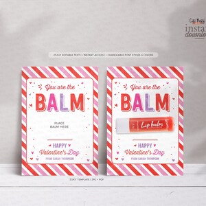 You're the Balm Valentine Gift Tag: Lip Balm Card (instant Download) - Etsy
