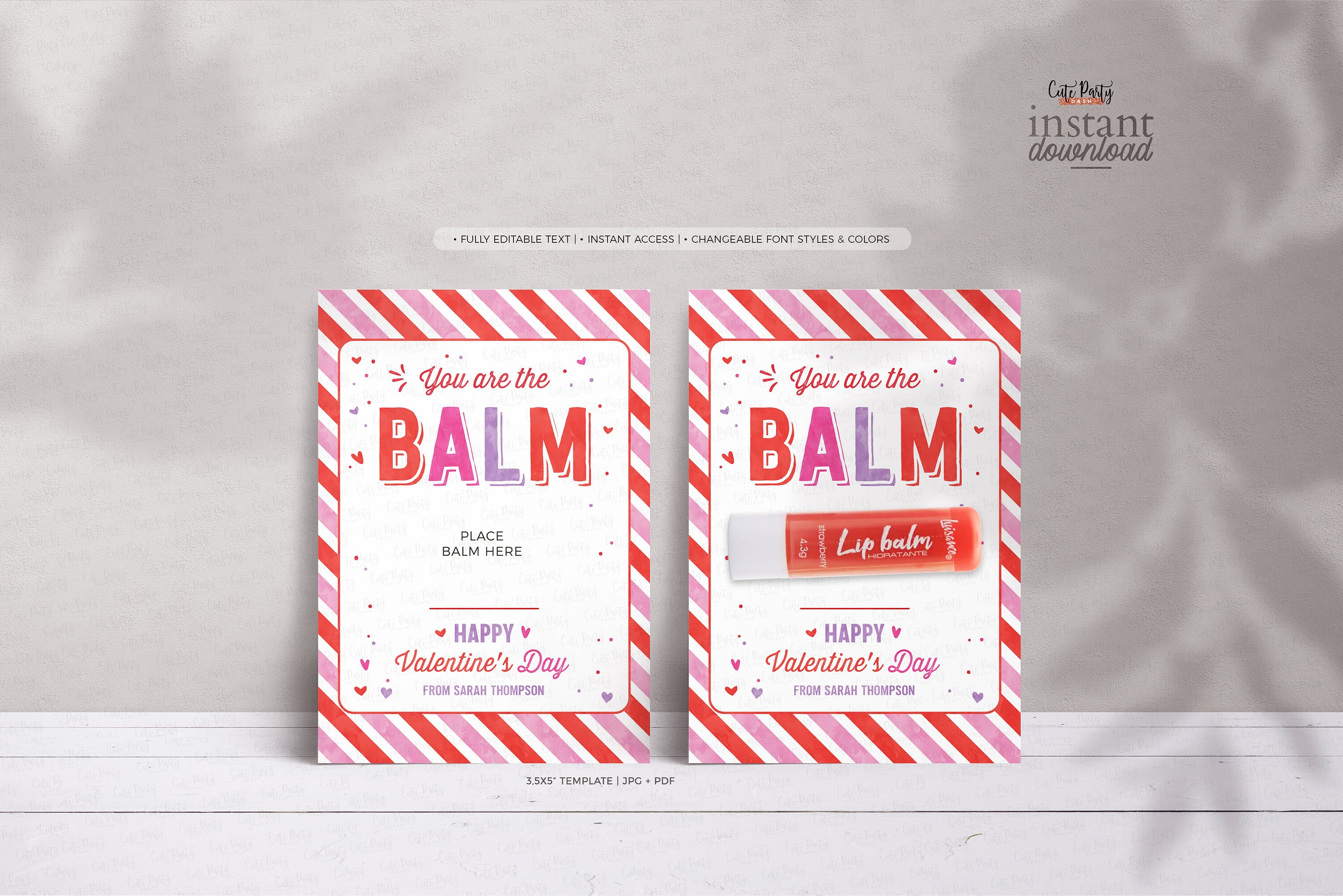 You're the Balm Valentine Gift Tag Lip Balm Holder Lip - Etsy