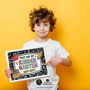 Editable First Day of Kindergarten Sign Bundle Printable INSTANT ...