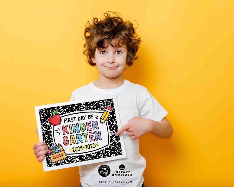 Editable First & Last Day of Kindergarten Sign Set (digital Download ...
