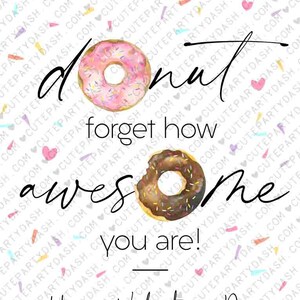 Kids Classroom Valentines Day Gift Tag Printable INSTANT DOWNLOAD Donut ...