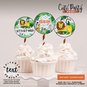 INSTANT DOWNLOAD - EDITABLE Jungle Invitation Printable Jungle Birthday ...