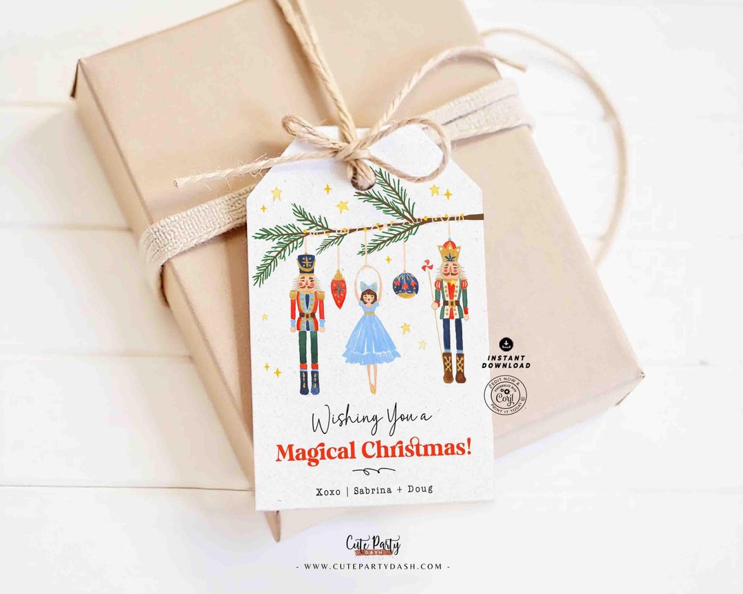 Nutcracker Christmas Gift Tag Printable INSTANT DOWNLOAD, Editable ...