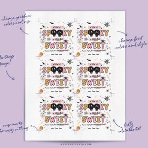 EDITABLE Halloween Spooky & Sweet Gift Tag INSTANT DOWNLOAD Teacher ...