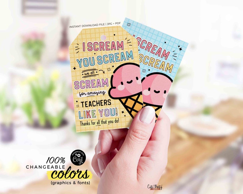 Ice Cream Teacher Appreciation Gift Tag (digital Download) - Etsy