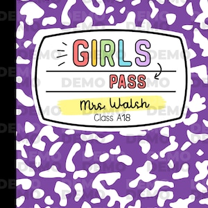 Editable Composition Book Hall Pass Template (digital Download) - Etsy