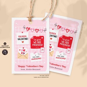 Happy Valentine's Day Classroom Valentine Kids Tag Printable INSTANT ...