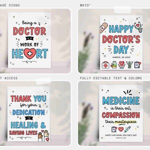 Happy Doctor's Day Sign Printable INSTANT DOWNLOAD Editable National ...