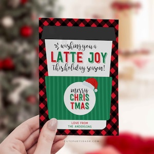 Editable Christmas Wishing You a Latte Joy This Holiday Season Coffee ...