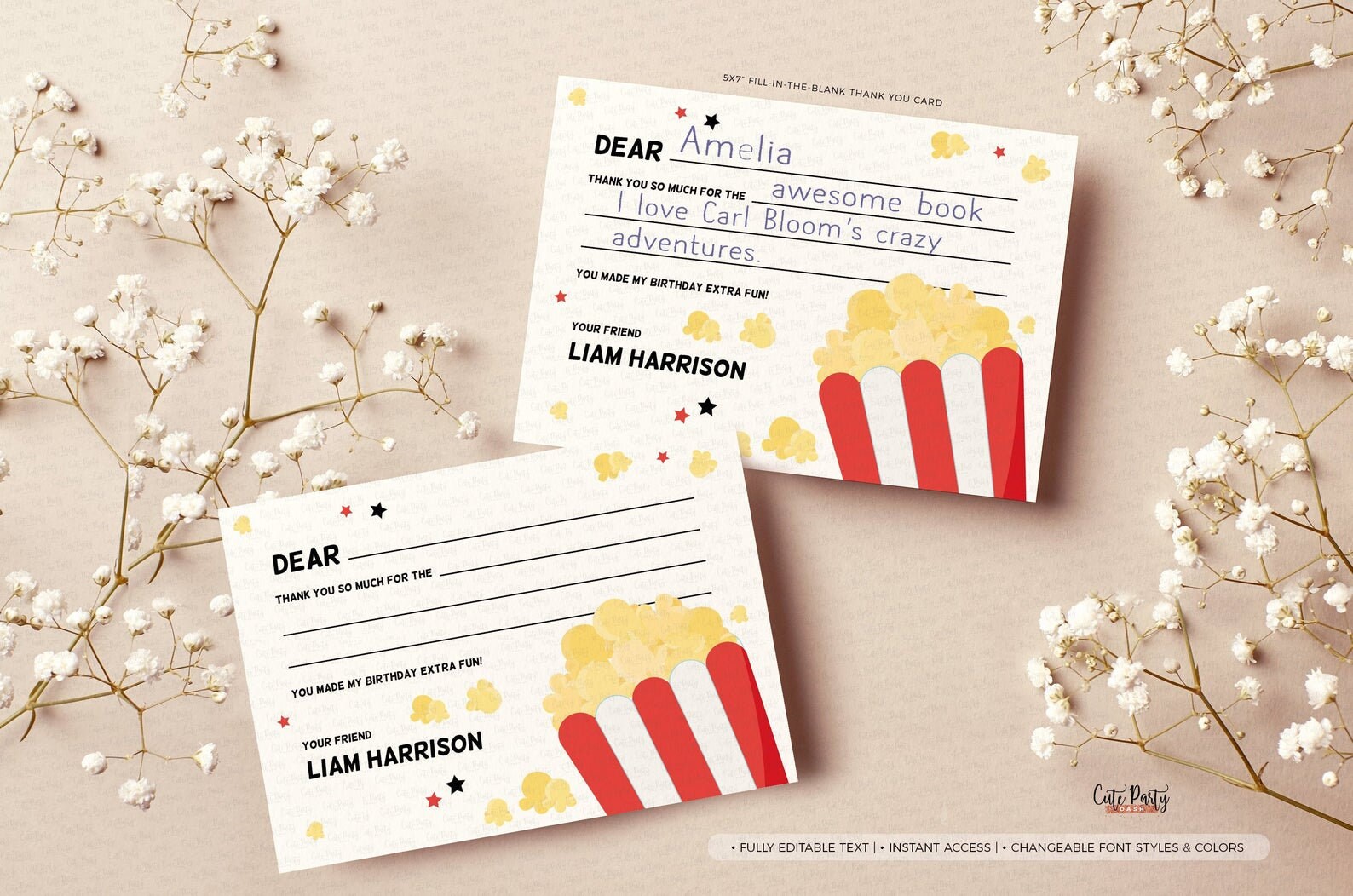 INSTANT DOWNLOAD EDITABLE Movie Night Birthday Photo - Etsy