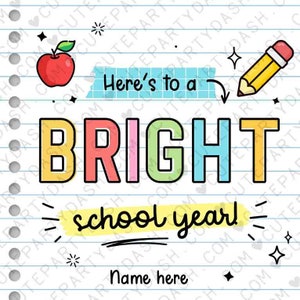 Bright School Year Gift Tag: Editable Template (instant Download) - Etsy