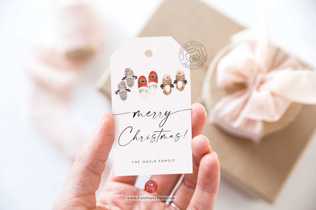 Editable Christmas Gift Tags, Printable Holiday Hang Tags (instant ...