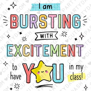 Bursting With Excitement Back to School Candy Tag Editable Printable ...