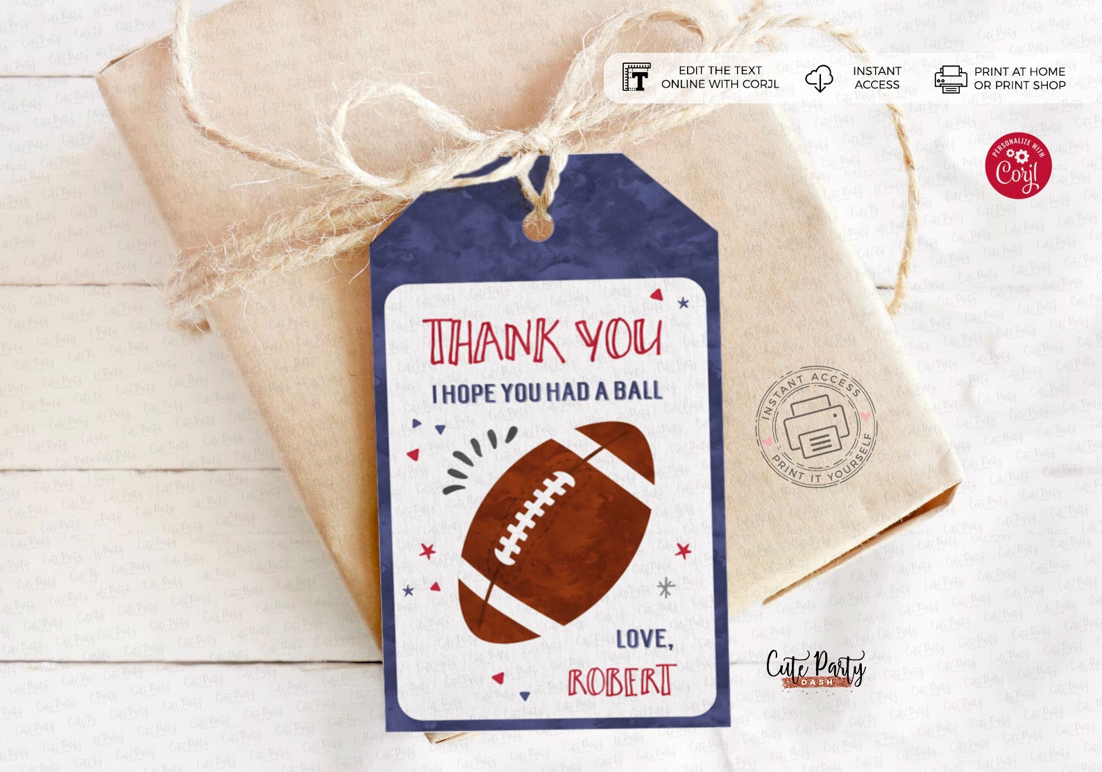 INSTANT DOWNLOAD Editable American Football First Birthday | Etsy