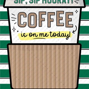 Editable Sip Sip Hooray Coffee Gift Card Holder Template Printable ...