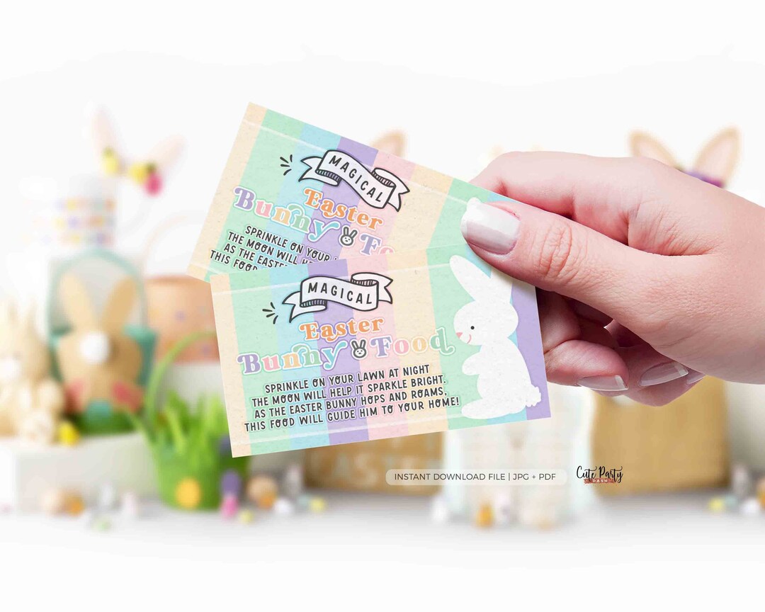 Magical Easter Bunny Food Tag Printable (digital Download) - Etsy