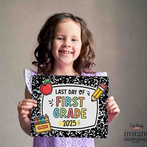 Editable First Day of 1st Grade Sign Bundle Printable INSTANT DOWNLOAD ...