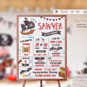 Pirate Birthday Decorations Printable Party Decor Editable Pirate Ship ...