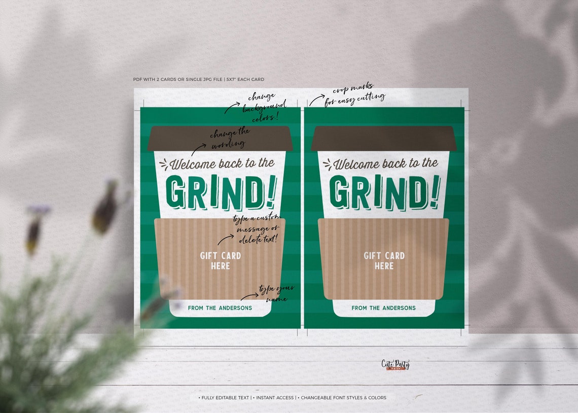 Editable Welcome Back to the Grind School Coffee Teacher Gift - Etsy