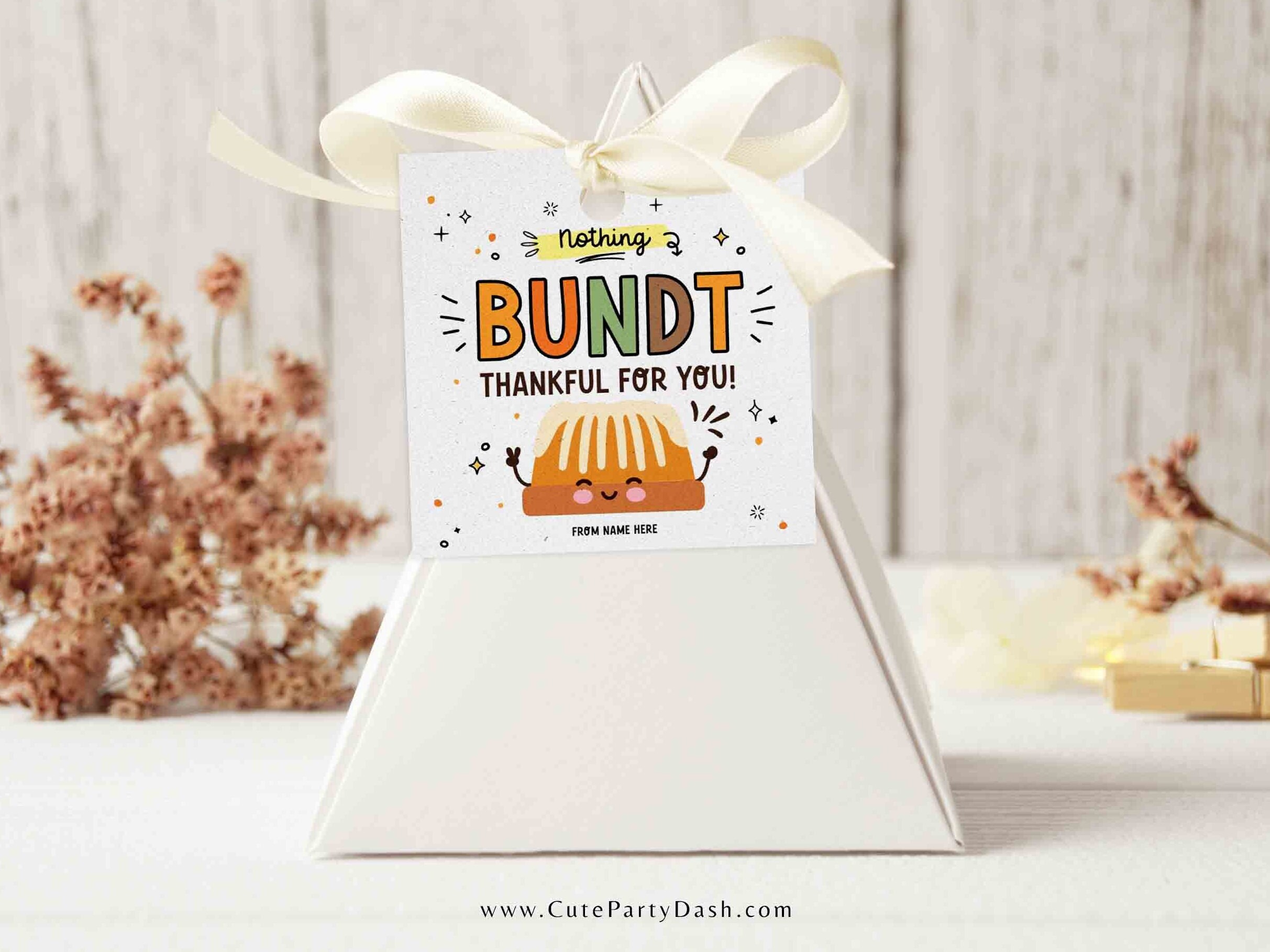 Thanksgiving Bundt Cake Tag: Editable Fall Favor (digital Download) - Etsy