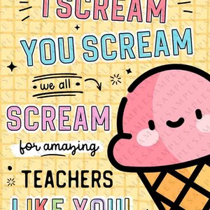 Ice Cream Teacher Appreciation Gift Tag (digital Download) - Etsy
