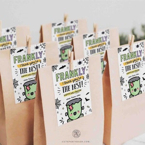 EDITABLE Frankenstein Halloween Printable Tag INSTANT DOWNLOAD ...