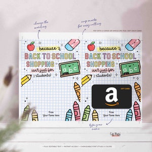 School Supplies Gift Card Holder Printable Happy First Day of School ...