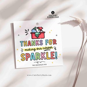 Custodian Appreciation Gift Tag: School Janitor Thank You (INSTANT ...